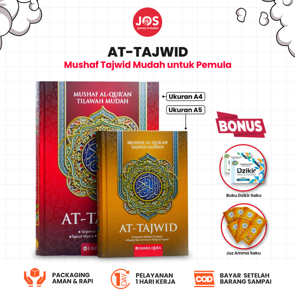 Al Quran At-Tajwid Translation and Color Tajwid Medium Size A5 - Bonus ...