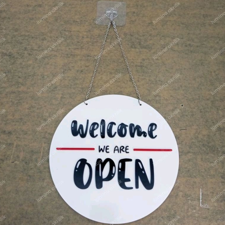 Sign Open Closed Open Close Acrylic Letters Embossed Back and forth 2 ...