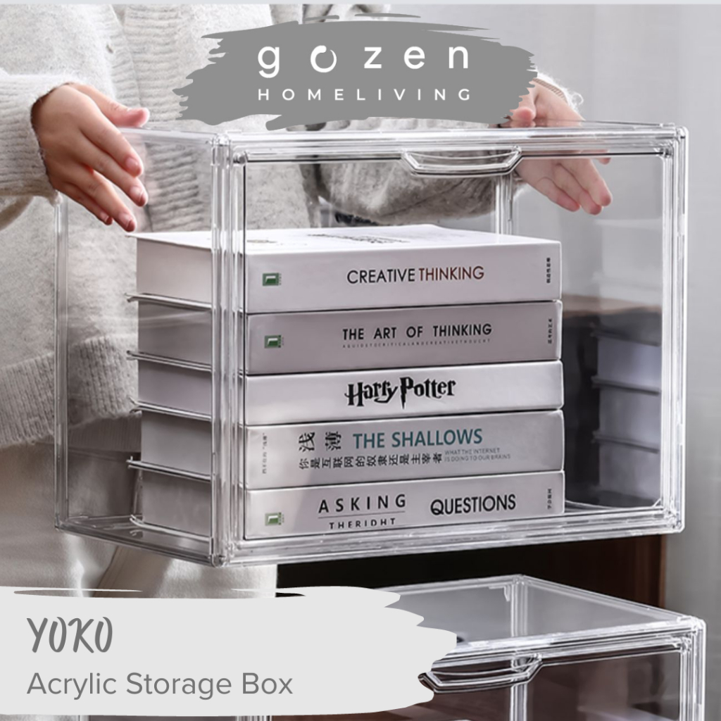 [GOZEN]YOKO Aesthetic Book Drawer Box Aesthetic Magazine Container ...