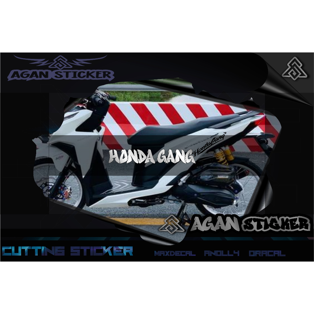 Cutting honda gang sticker, honda gang motorbike body sticker, cool ...