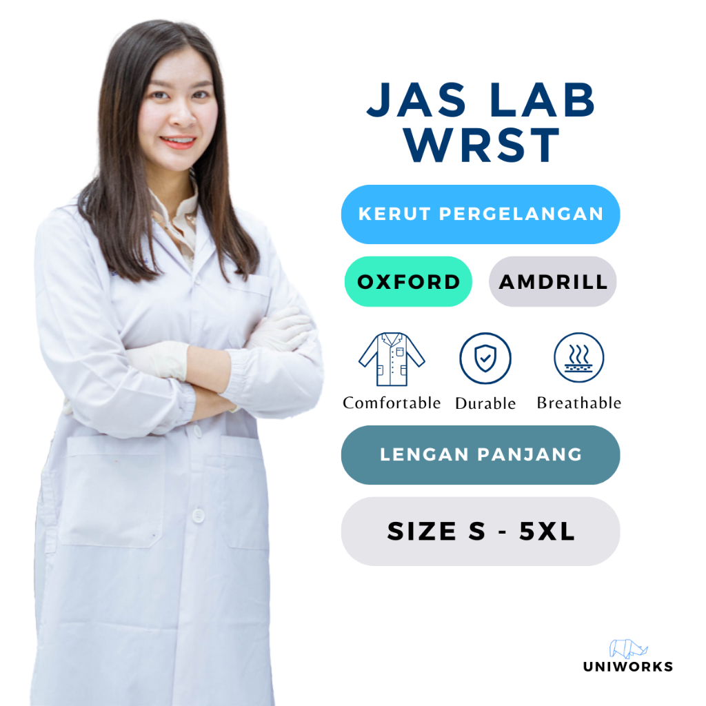 UNIWORKS WRST Laboratory Series Long Sleeve Lab Coat with Wrinkle on ...
