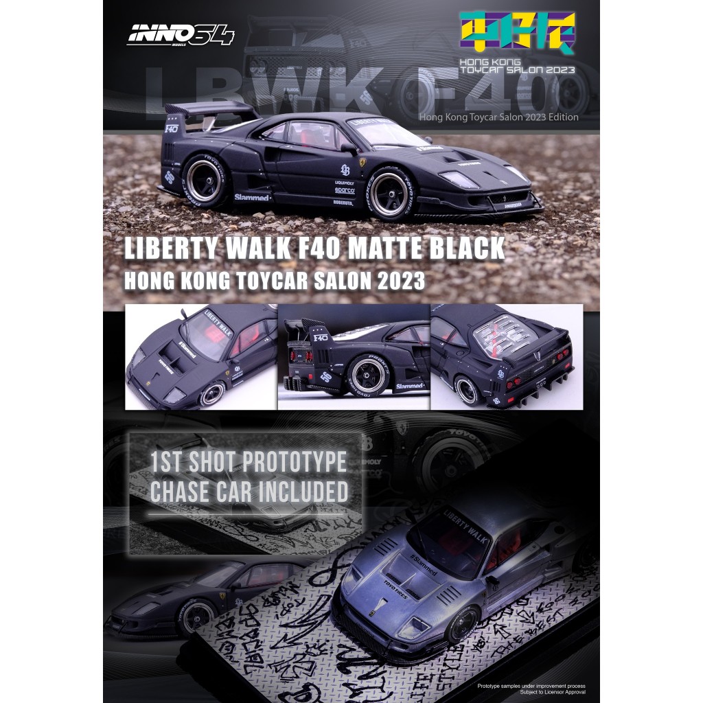 Inno64 Inno Ferrari F40 LBWK Hong Kong Toycar Salon 2023 Matte Black ...