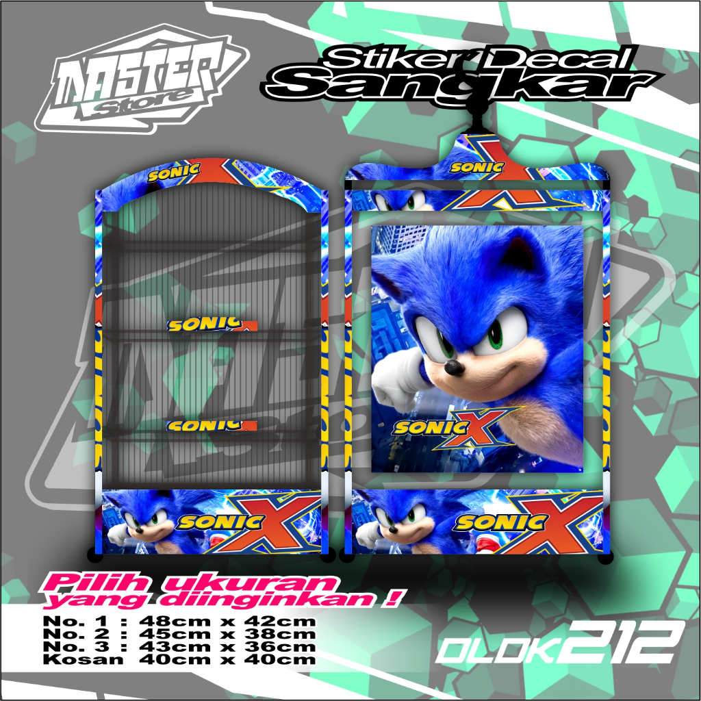 Sticker decal Box Cage SONIC X THE HEDGEHOG High Quality Can Request ...
