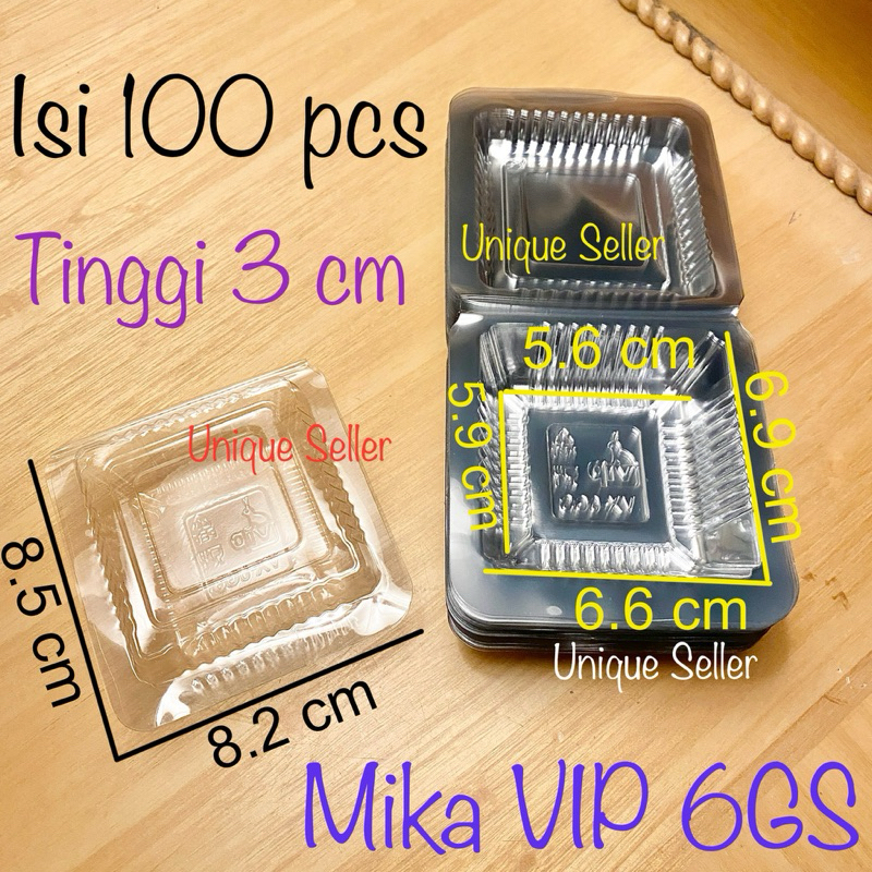 (Isi100] Mika VIP 6GS Uk 6.9x6.6cm/Mika 6 GS/Mika VIP 6GS/Mika Tray 6cm/Mika Cake Box VIP 6 GS ...