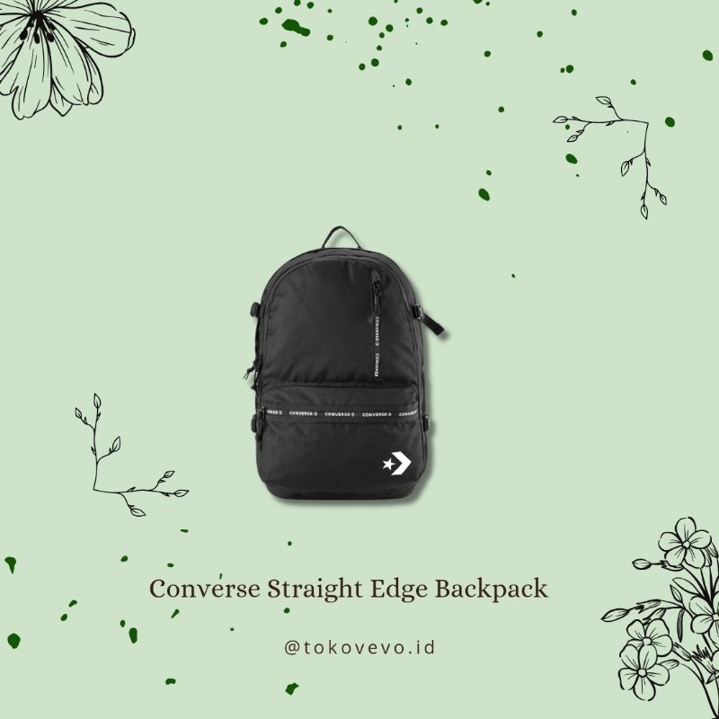 Original Converse Backpack - Straight Edge Backpack Black | Shopee Malaysia