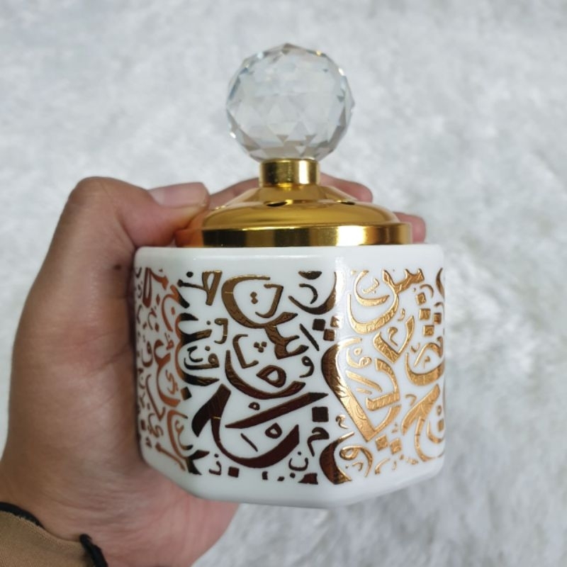 PUTIH White Ceramic Mabkhara Arabic Incense Bukhur Burning Place ...