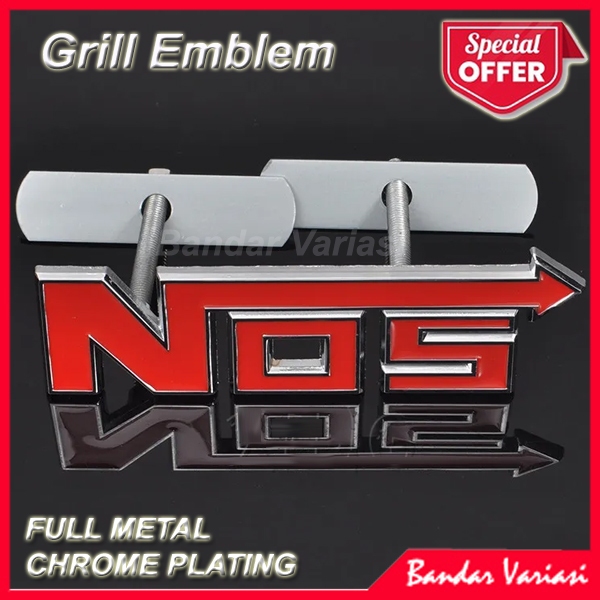Nos Grill Emblem Universal Car Grill Logo Metal Chrome Plating Material ...