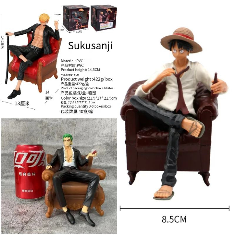 Monkey D Luffy Roronoa Zoro Sanji Sofa Action Figure | Shopee Malaysia