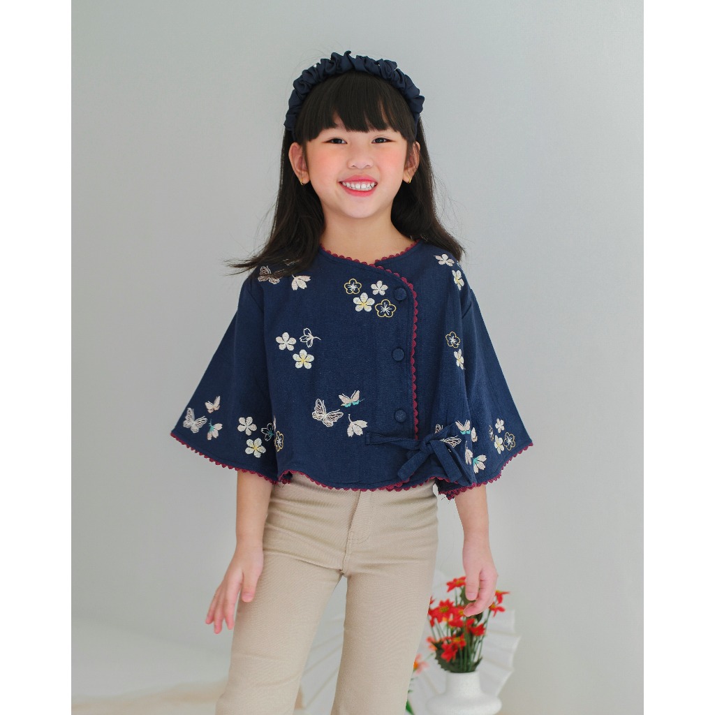 Rui BLOUSE | Child's top | Kids Crinkle Top | Children's Embroidered ...