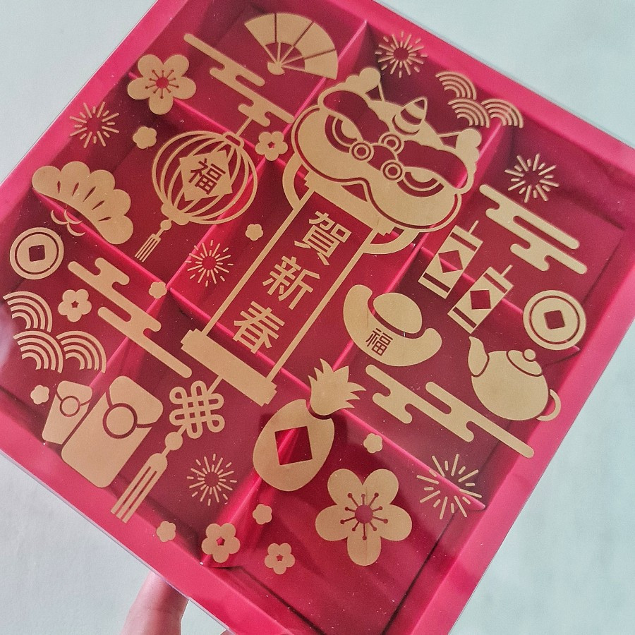 (5Pcs) Cardboard Chinese New Year Bulkhead 9 dus fruitpie hampers box ...