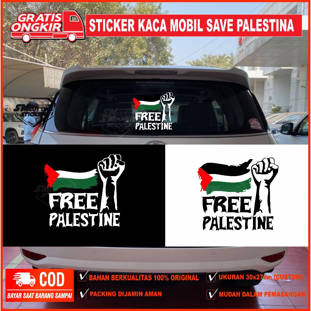 New Car STICKER STICKER STICKER FREE PALESTINE STICKER CUTTING STICKER ...