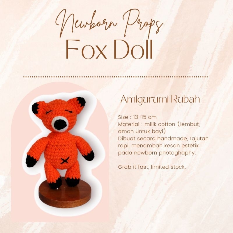 Fox Amigurumi newborn photo props, newborn props fox Doll, fox knitted ...