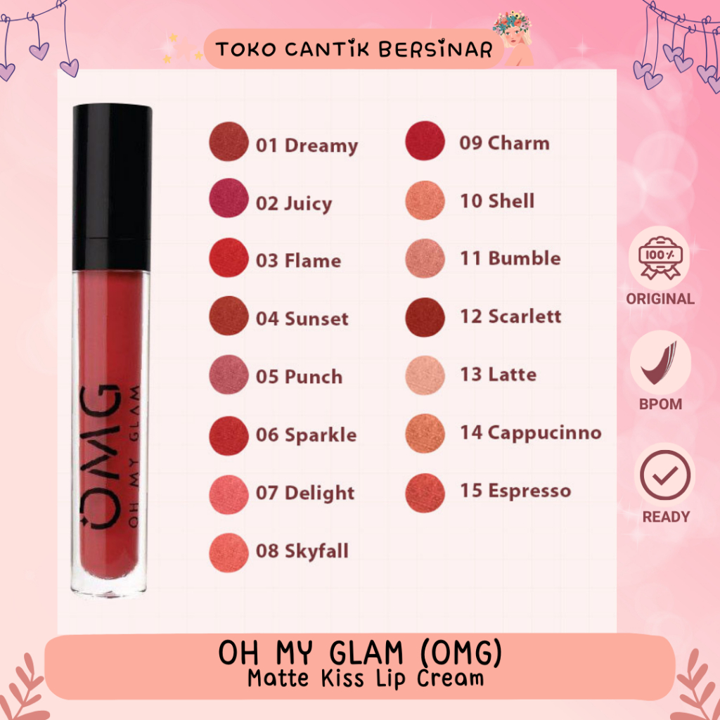 Omg OH MY GLAM Matte Kiss Lip Cream Lipstick Lipstick LIPCREAM ORIGINAL ...