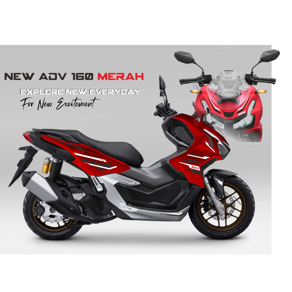MERAH Sticker HONDA ADV 160 Red cutting Sticker E4 | Shopee Malaysia