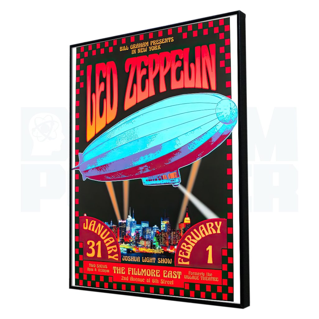 Poster Band Frameblock Size A3 30x40 cm | Zeppelin Led Music Poster ...