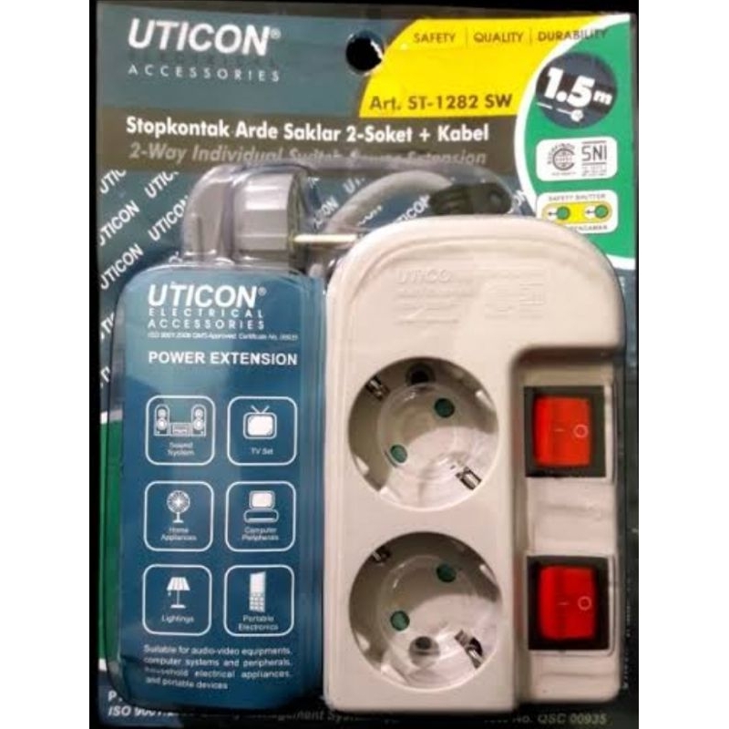 Stop CONTACT 2 HOLES STOP CONTACT + 2 SWITCH + CABLE UTICON SNI ...