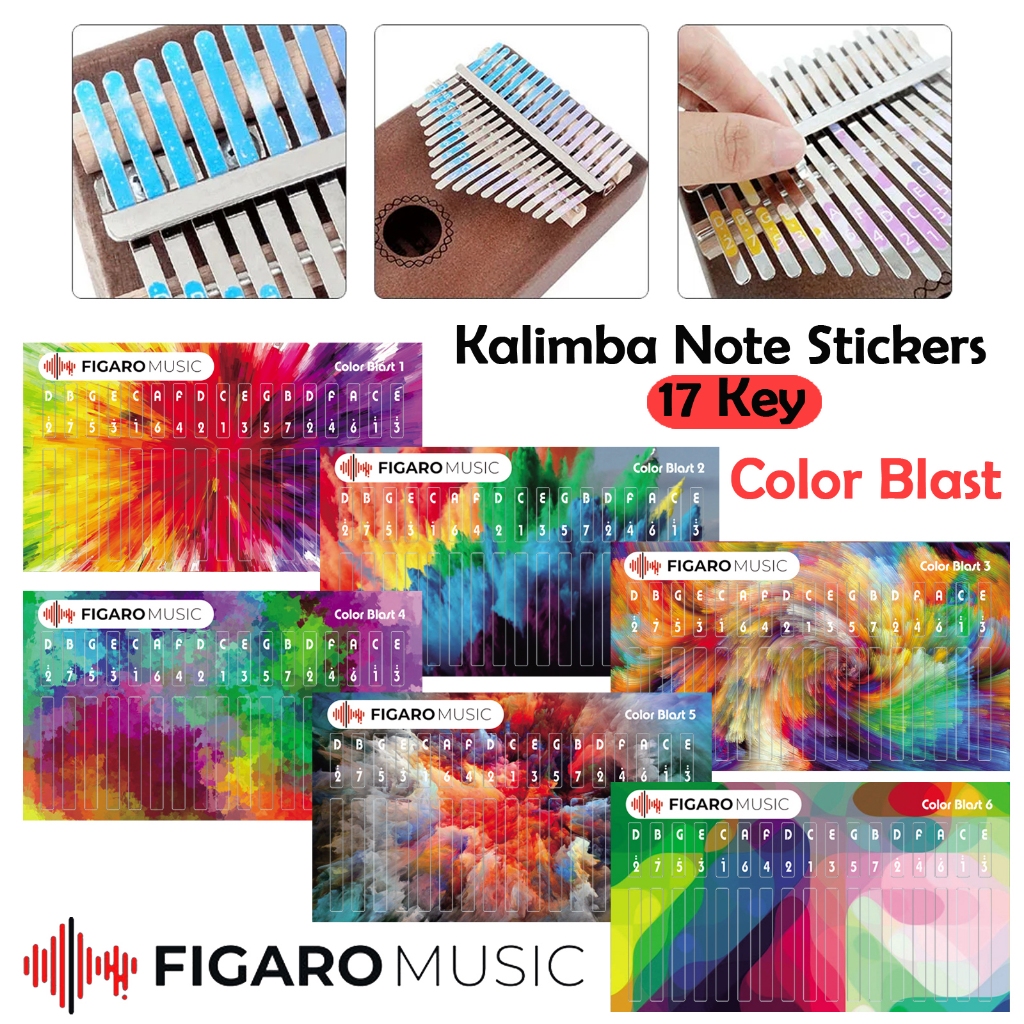 Kalimba Sticker 17 Keys/Kalimba Sticker - Color Blast Series | Shopee ...