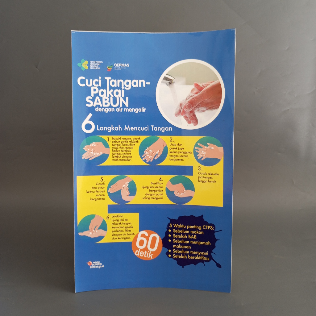 General Version Of The 6-step Hand Washing Sticker/Hand Washing Moment ...