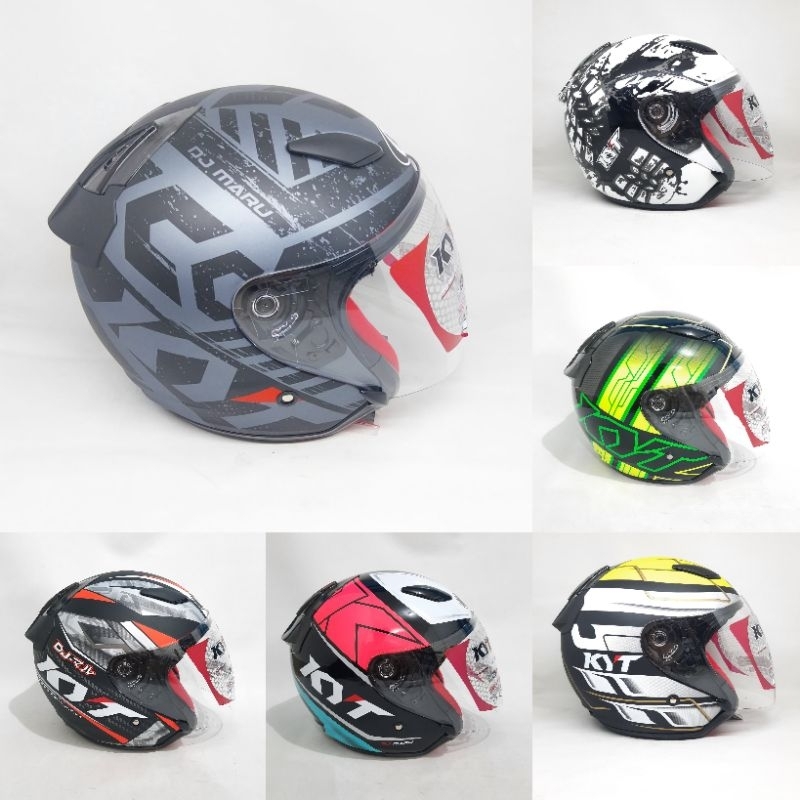 100% Original KYT DJ MARU HELMET Half face helmet FULL SNI MOTIF ...