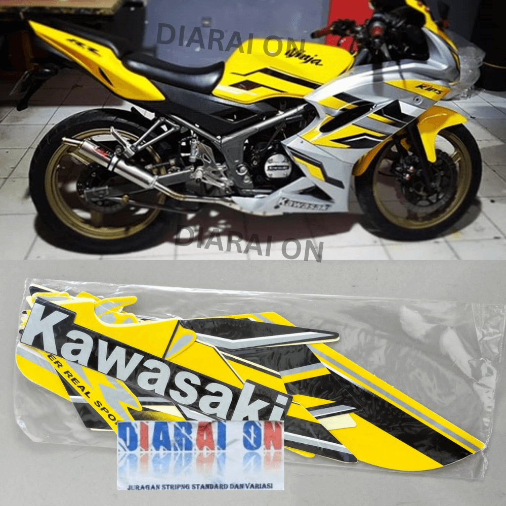 Kawasaki Ninja RR 150 2015 Striping Sticker - Ninja RR Old Yellow ...