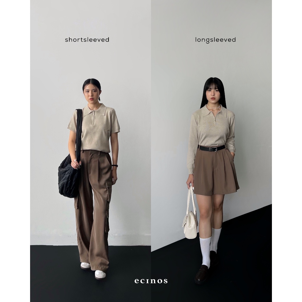 ECINOS - Flo Knitted Polo Top | Women's top | Women's Blouses | Shopee ...