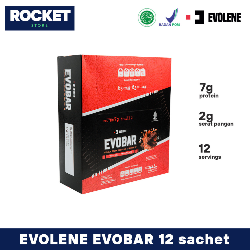 Evolene Evobar Protein Bar Healthy Snack 1 BOX 12 Sachets 7 Grams ...