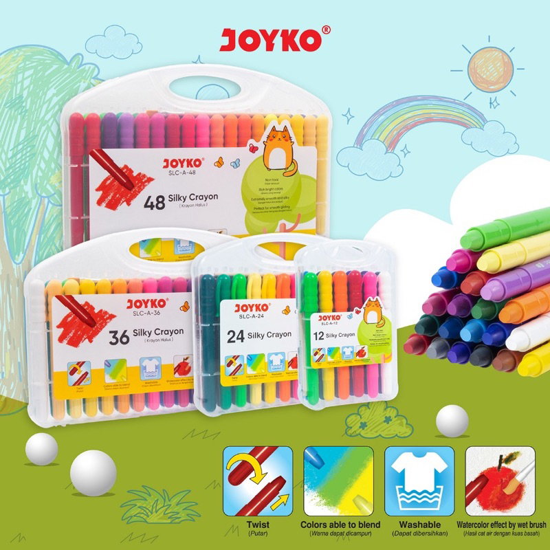 Joyko SLC-A Silky Crayons / Fine Crayons (1 pack) | Shopee Malaysia