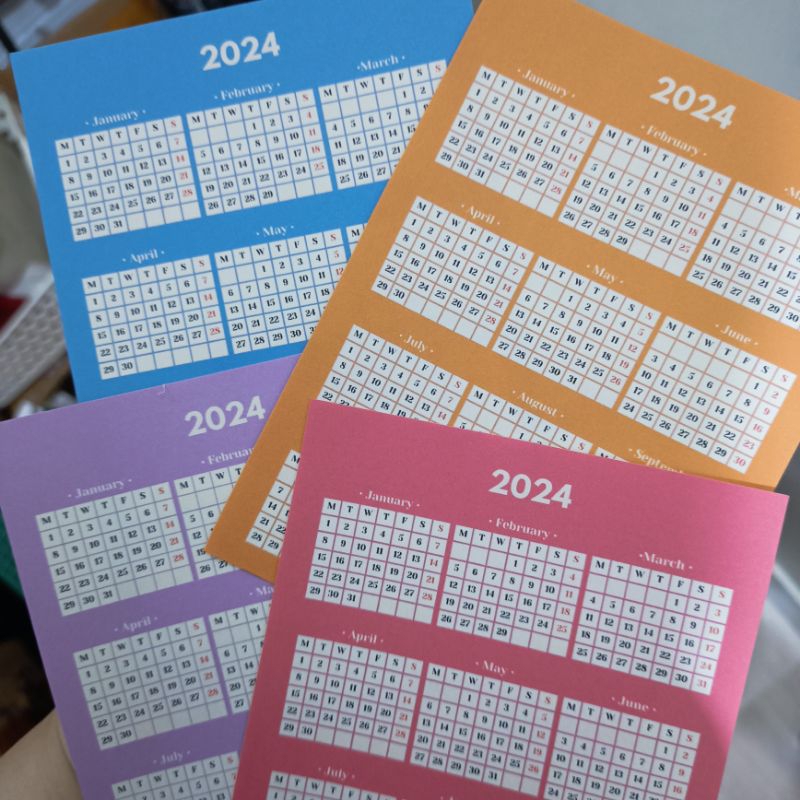 Mini Calendar Sticker 2024 Classic Standart Mini Doff/Brown Kraft ...