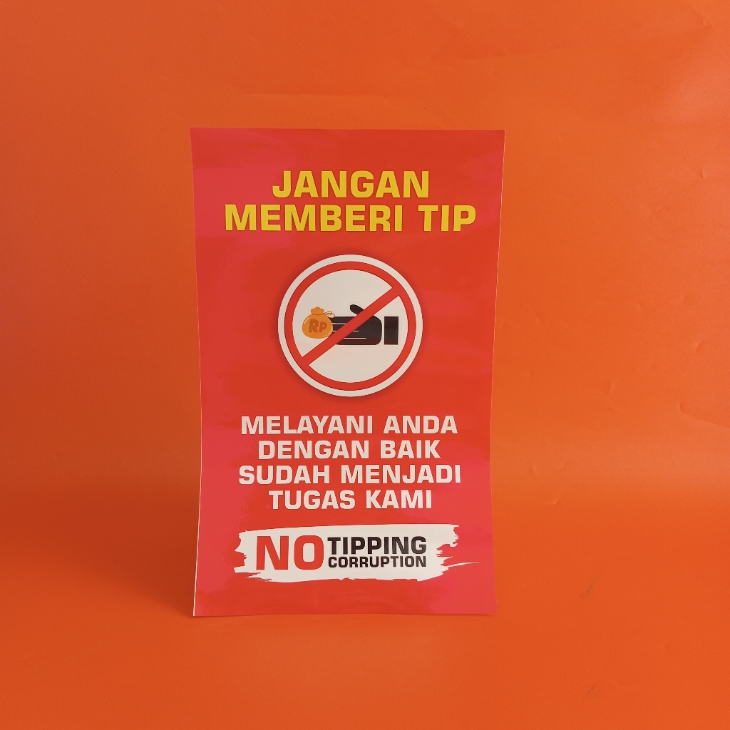 No Tipping Sticker/ Anti-Corruption Sticker/Don't Tip Sticker/Education ...