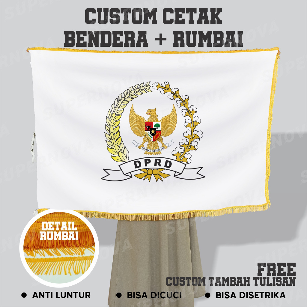PUTIH Reversible white Indonesian DPR RI Logo room banner with 2 sides ...