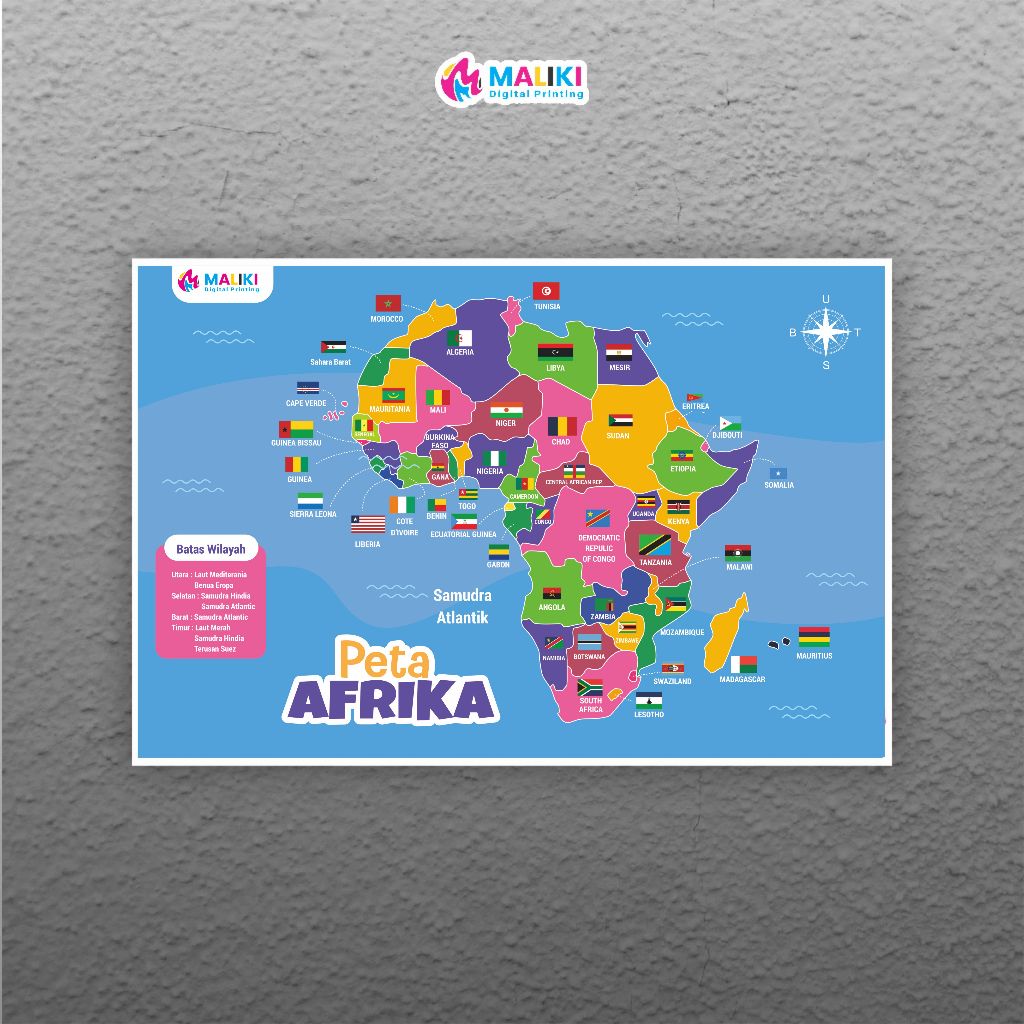 Educational Poster Map of the African Continent | Shopee Malaysia