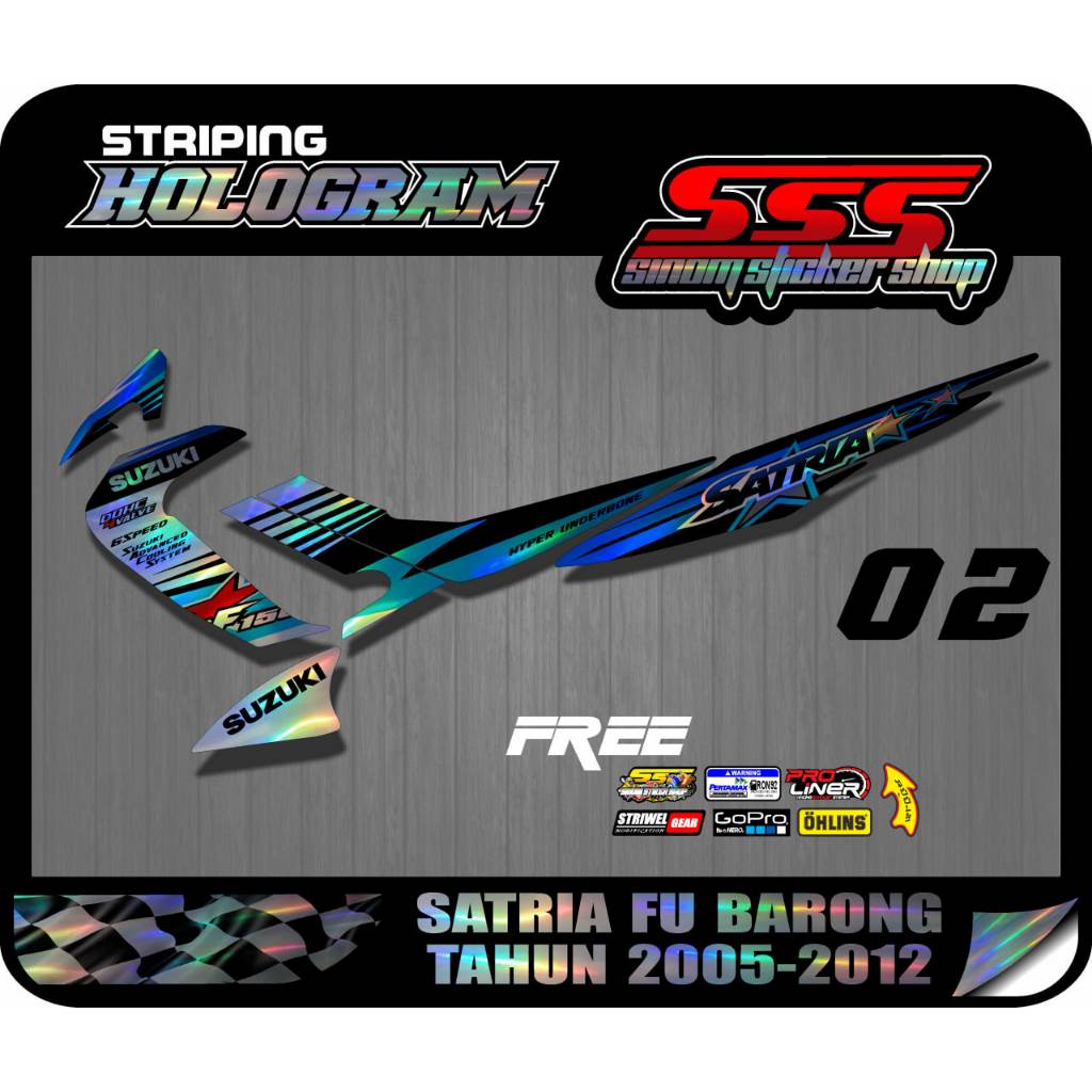 Suzuki Satria FU Barong Holographic Striping Sticker With Satria ...
