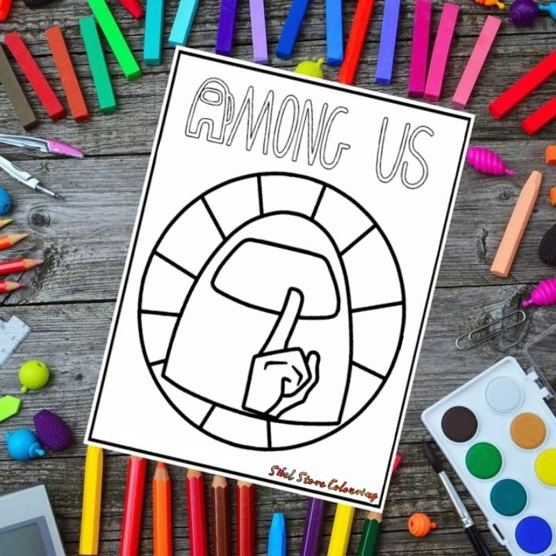 Among Us Theme Children's Coloring Drawing Paper V1 / Drawing Paper (15 ...