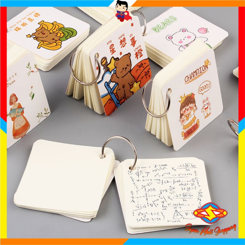 GANTUNGAN Sms Mini Ring Notebook Contains 80 Sheets Cute Character ...