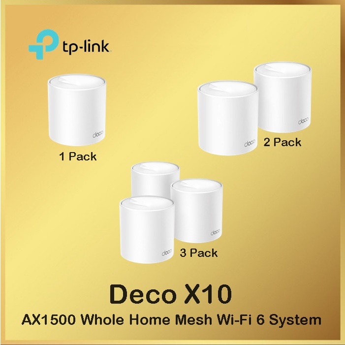 Tp-link Deco X10 1/2/3 Pack AX1500 Whole Home Mesh Wi-Fi 6 System-X10 ... Tp-link Deco X10 1/2/3 Pack AX1500 Whole Home Mesh Wi-Fi 6 System-X10 ...