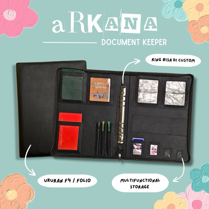 Arkana Document Keeper/File Storage/Multipurpose Binder Folio F4 Size ...
