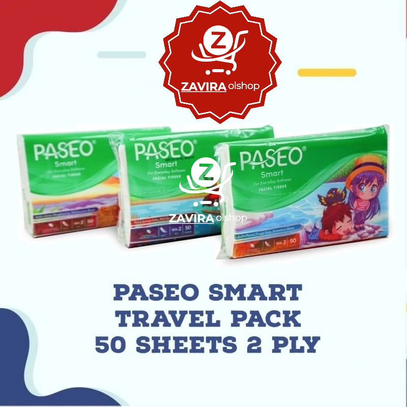 Paseo Smart Travel Pack Facial Tissue 50 Sheets - 2 Ply | Shopee Malaysia