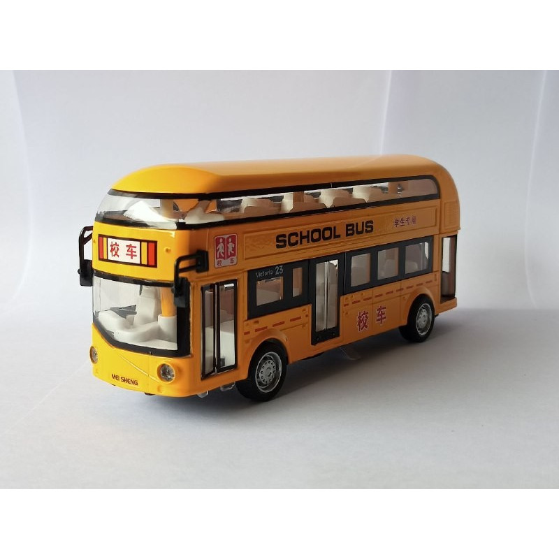 Diecast Car School Bus Miniature Car KAIWEI Scale 1:50 Price | Shopee ...