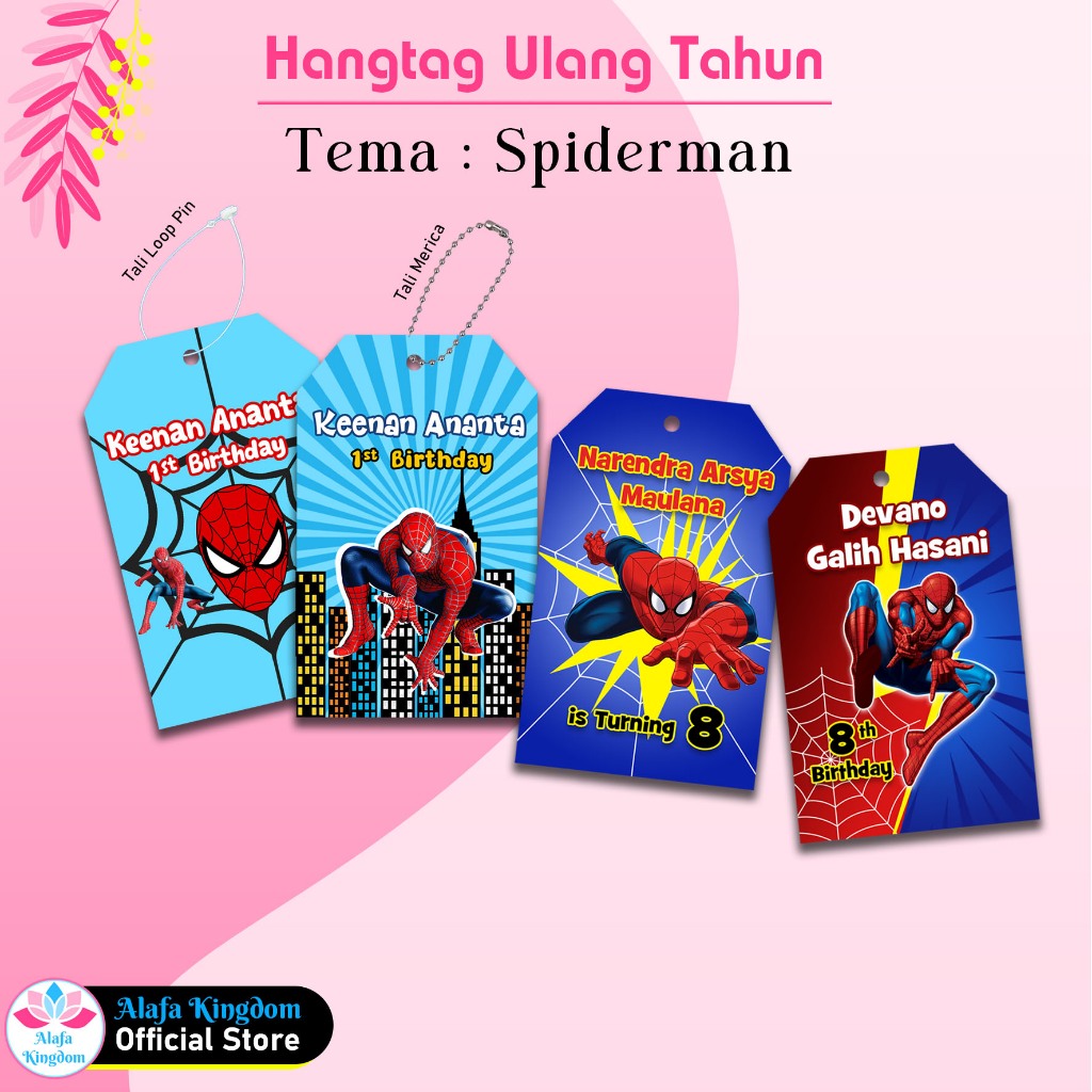 Alafakingdom - 8 Pcs Spiderman Theme Hanging Label Hangtags | Shopee ...