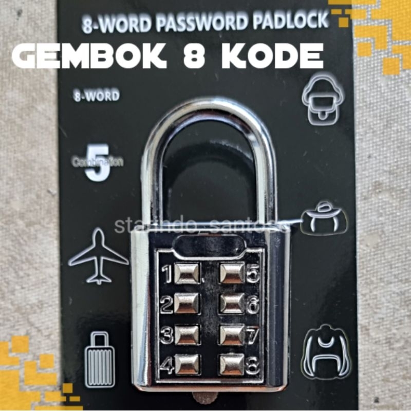 8 digit code padlock, iron password number, office door lock, warehouse ...