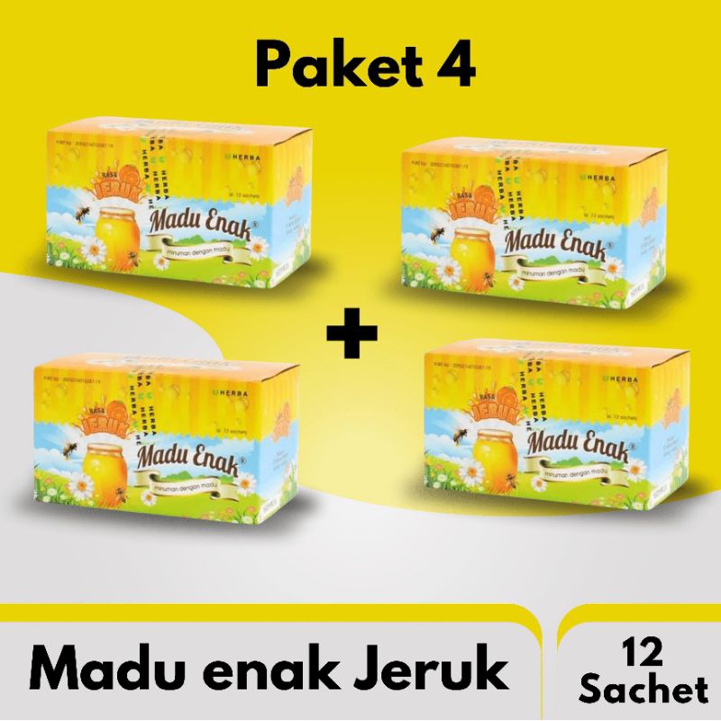 Package Of 4 Boxes Of Delicious Honey Orange Flavor Box (12 Sachets ...