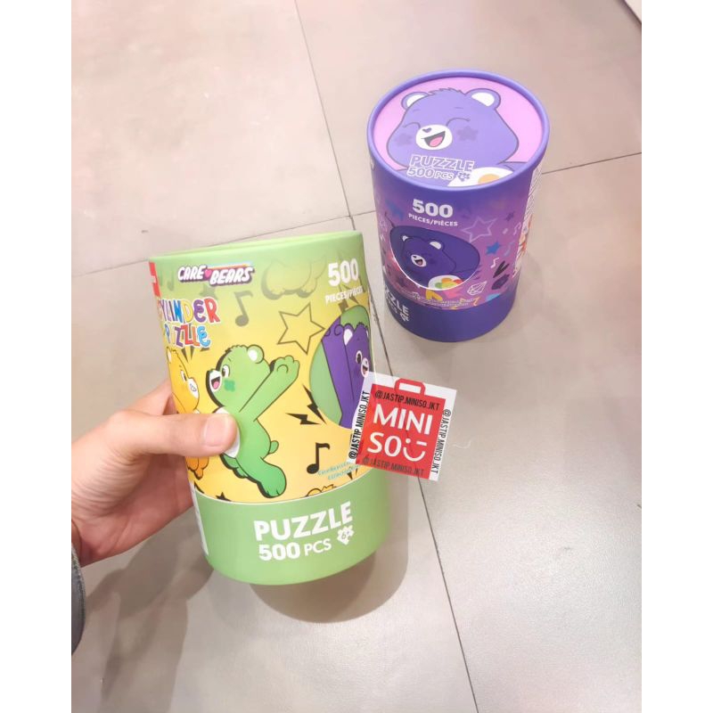 Miniso Puzzle 500pcs Cylinder CARE BEARS Collection (Blue/Green ...
