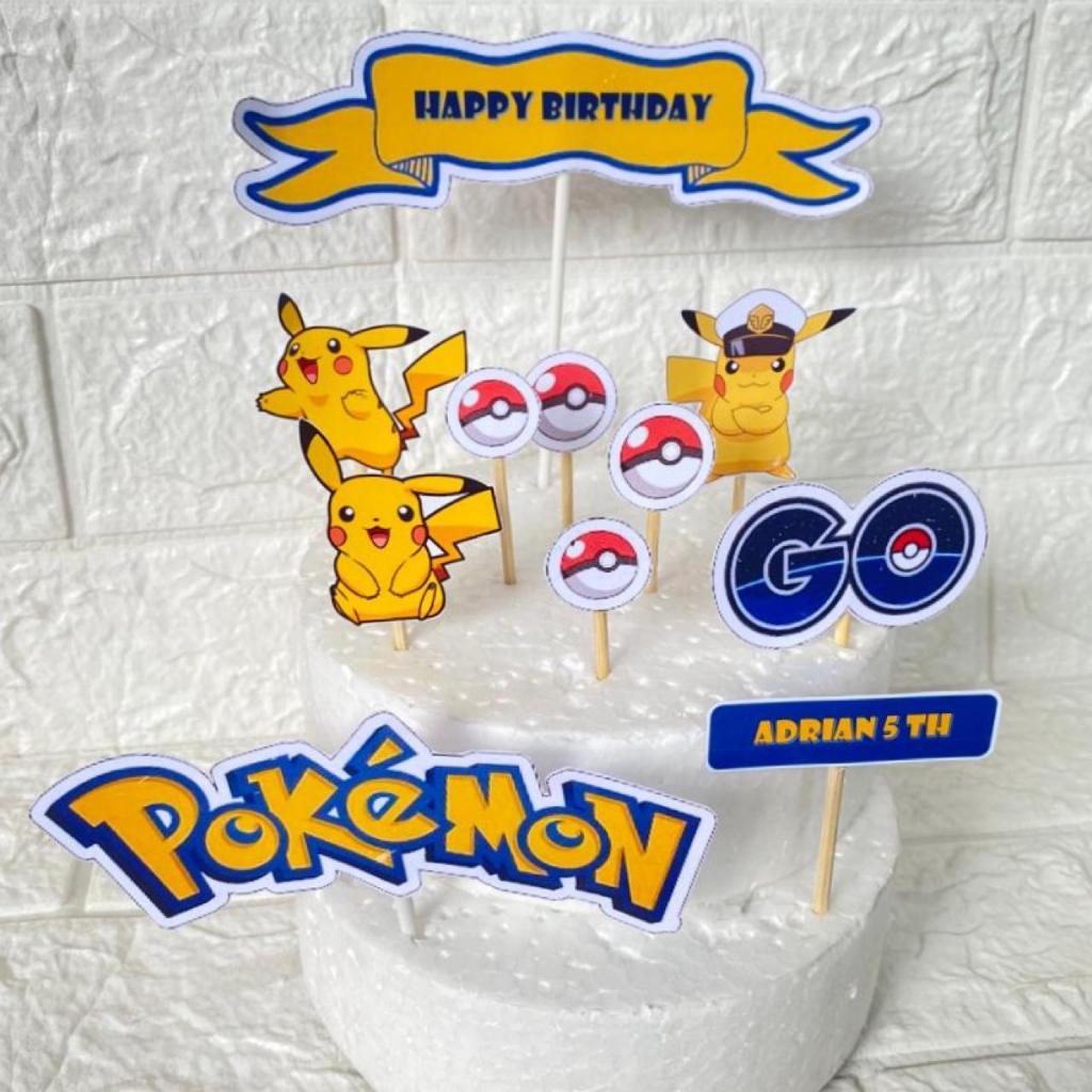 Pikachu Birthday Topper / Pikachu Cake Topper | Shopee Malaysia