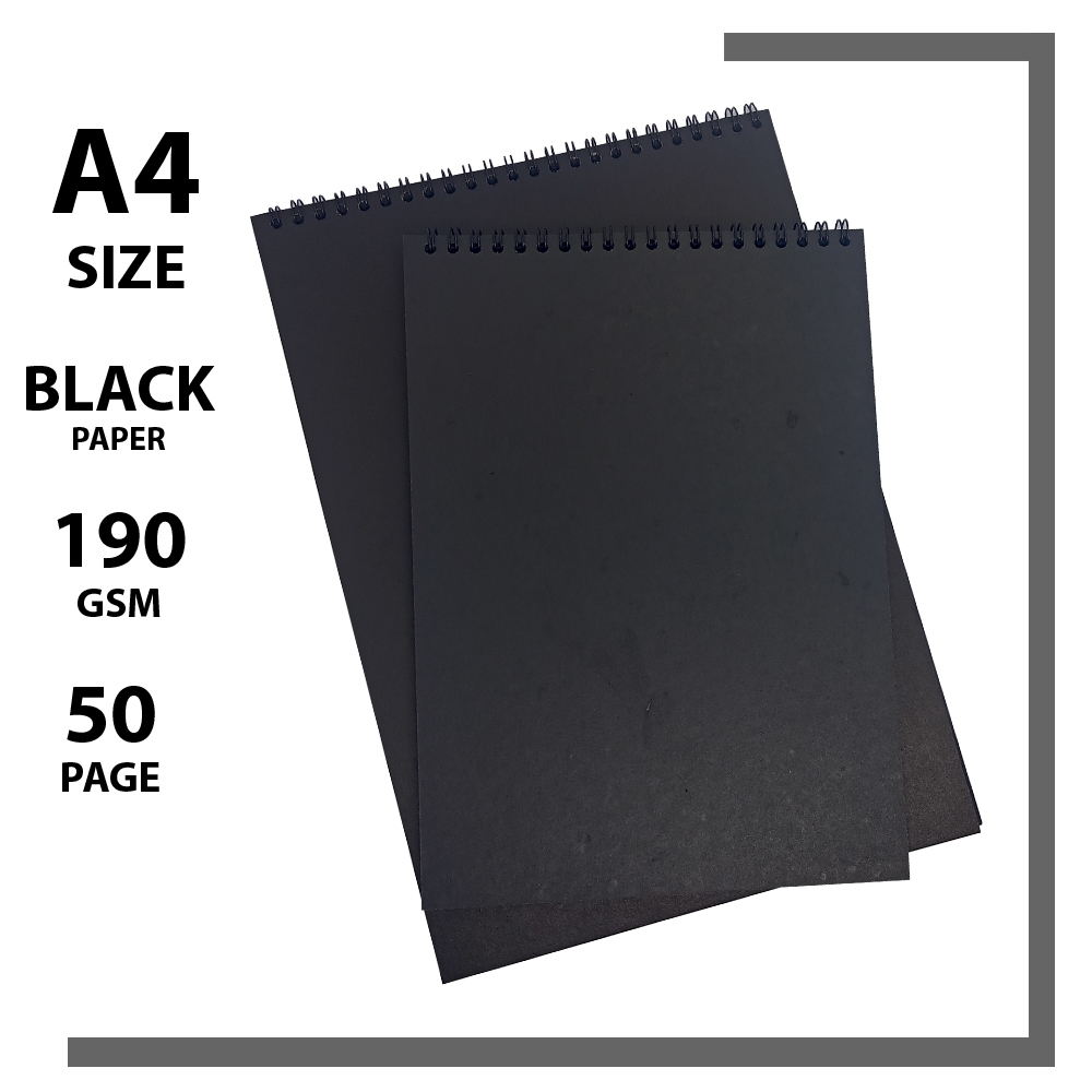 BLACK PAPER A4 NOTEBOOK/BLACK PAPER A4 SKETCHBOOK/A4 BLACK PAPER ...