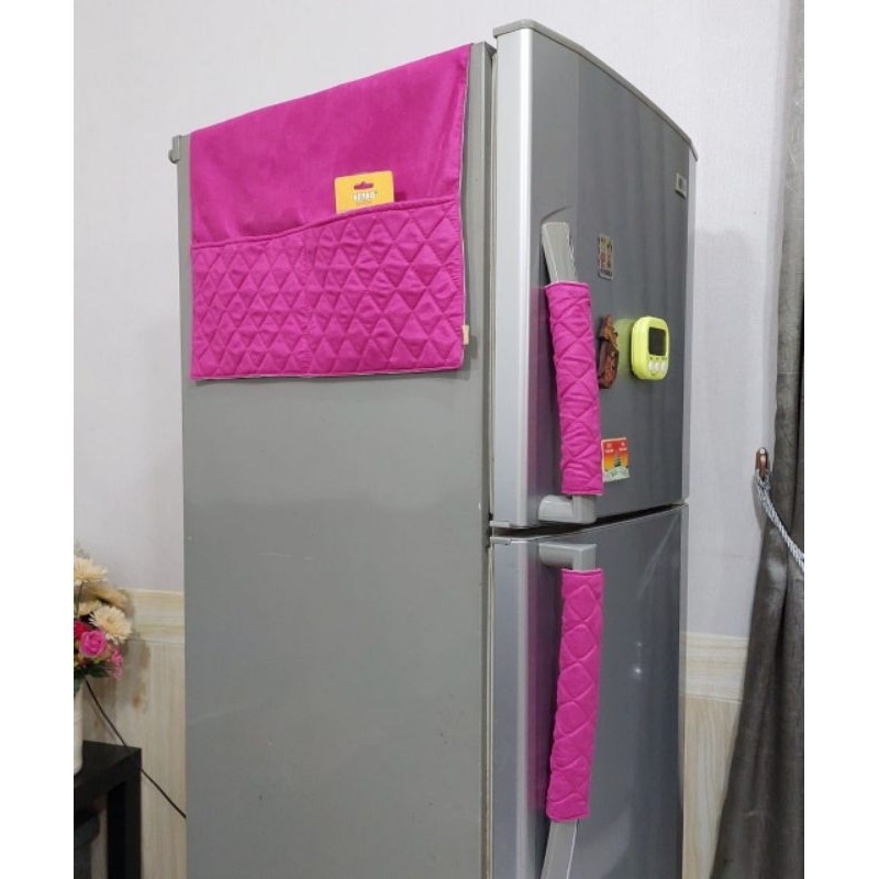 A Set of Plain Refrigerator Covers Suede Material with TC Fabric Layer ...