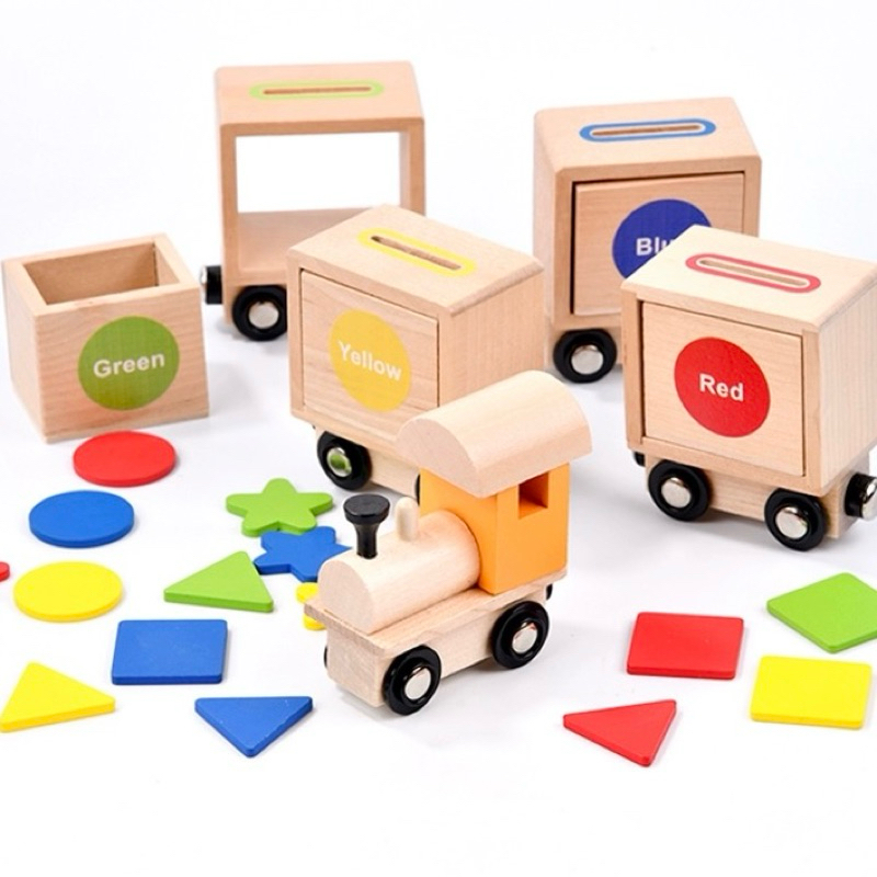 KAYU Wooden train Color reCognition Sorting Box wooden train toy to ...