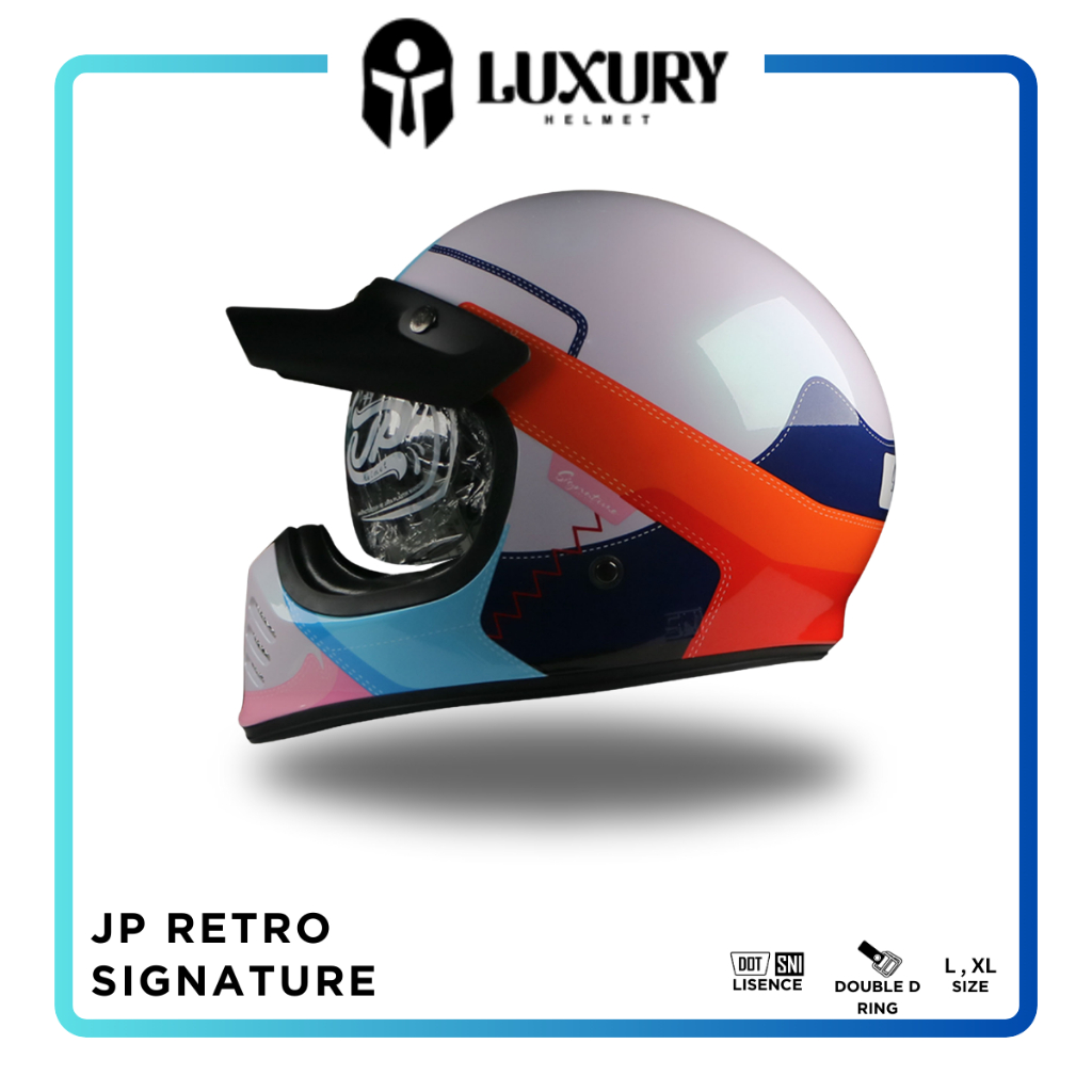 Cakil Helmet Fullface JP Retro Signature Airborne | Shopee Malaysia