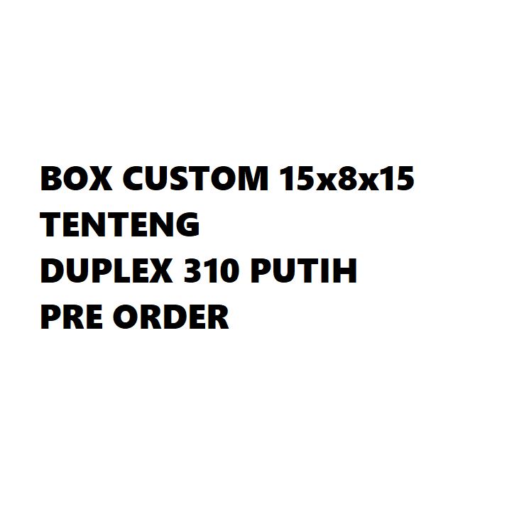 CUSTOM TENTENG BOX 15x8x15 PLAIN WHITE DUPLEX 310 PRE ORDER | Shopee ...