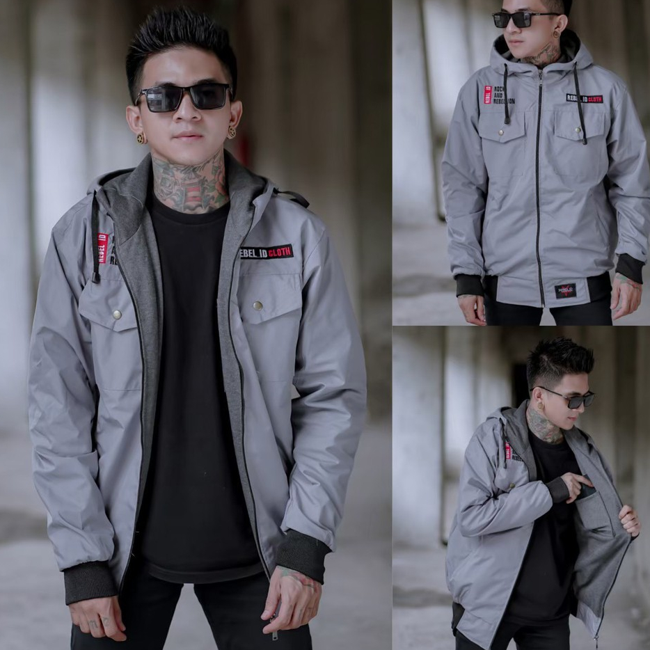 Jacket Semi Parka Unisex Mat Taslan Men Women Rebel Id/Jacket Men 002 ...