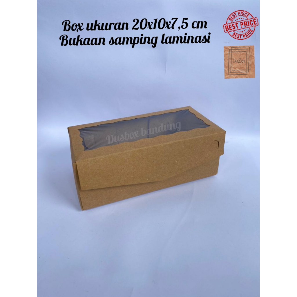 (1 Pack =10pcs) Box Size 20x10x7.5 cm Deep Lamination, Box For brownies ...